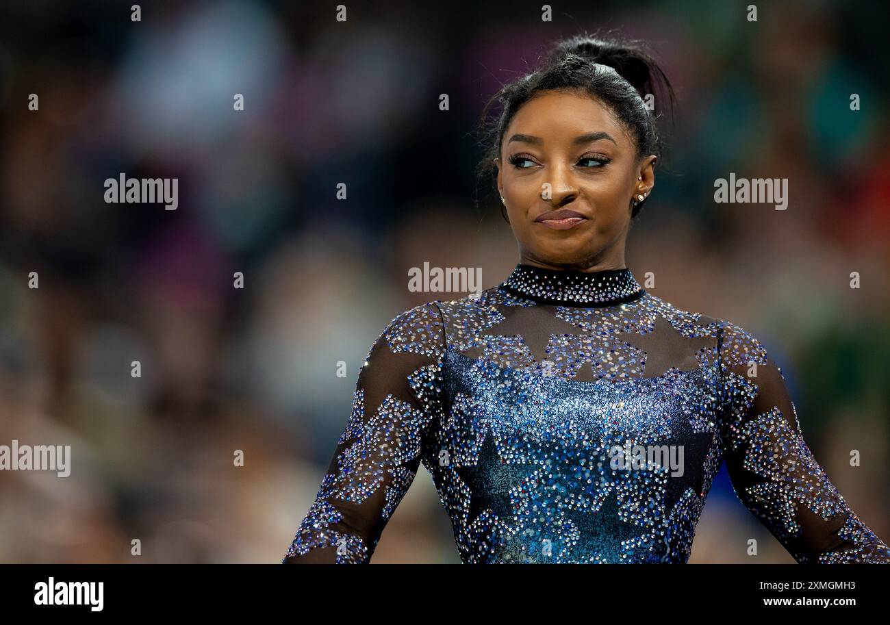 PARIS - Simone Biles during the women's gymnastics qualifications ...