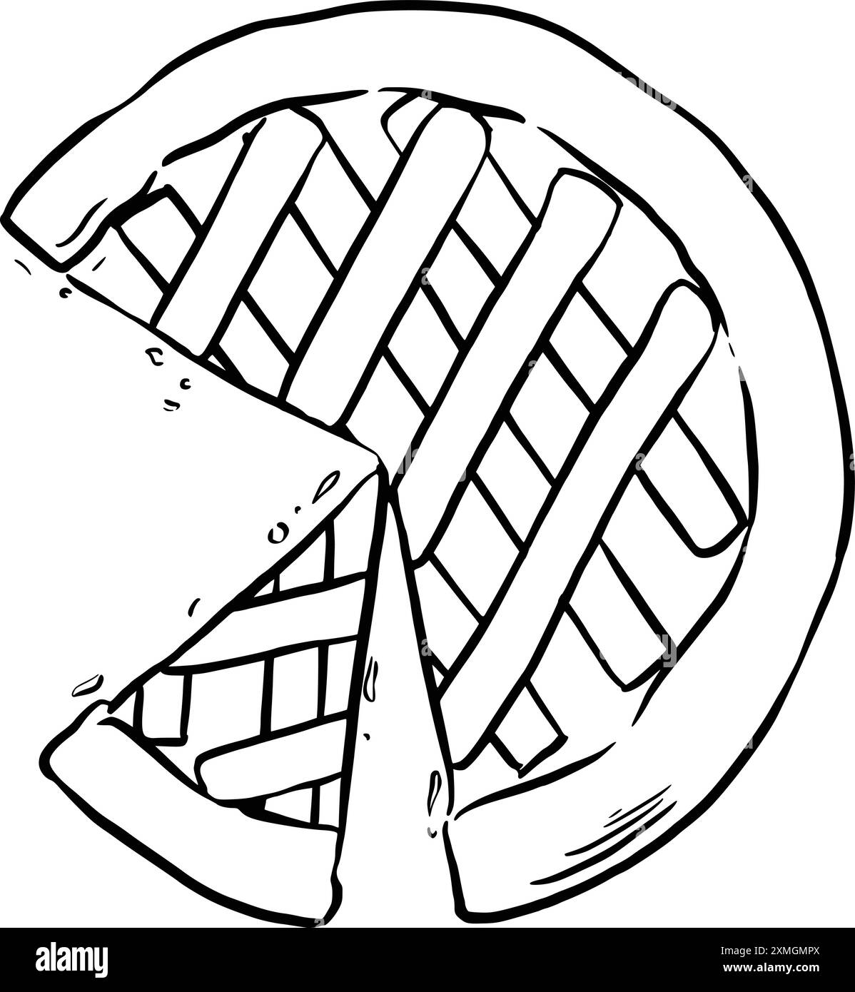Pie Food Illustration Lineart Stock Vector Image & Art - Alamy