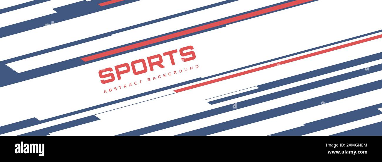 White modern sports banner design with diagonal red and blue lines ...