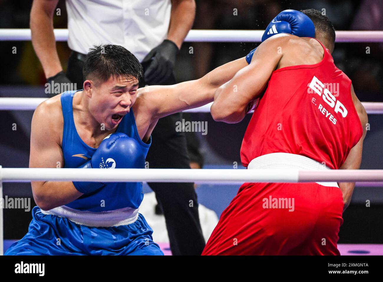REYES PLA Enmanuel of Spain and HAN Xuezhen of China during the Boxing ...