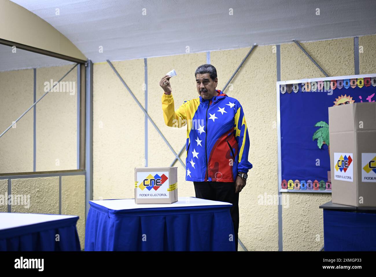 Caracas, Venezuela. 28th July, 2024. Venezuelan President Nicolas ...
