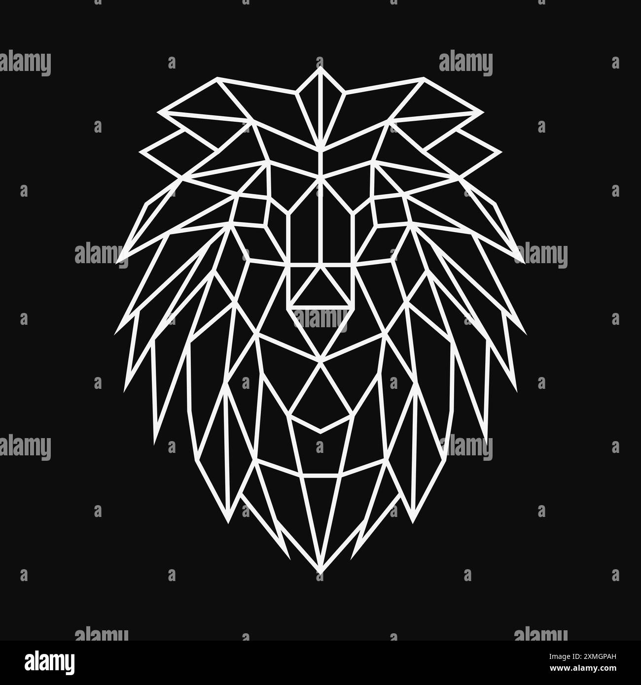 Lion head logo. Polygon pattern. Line art. Vector illustration Stock ...