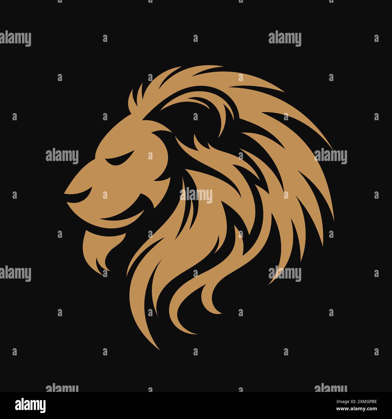 Lion head logo template. luxury design. Vector illustration Stock ...