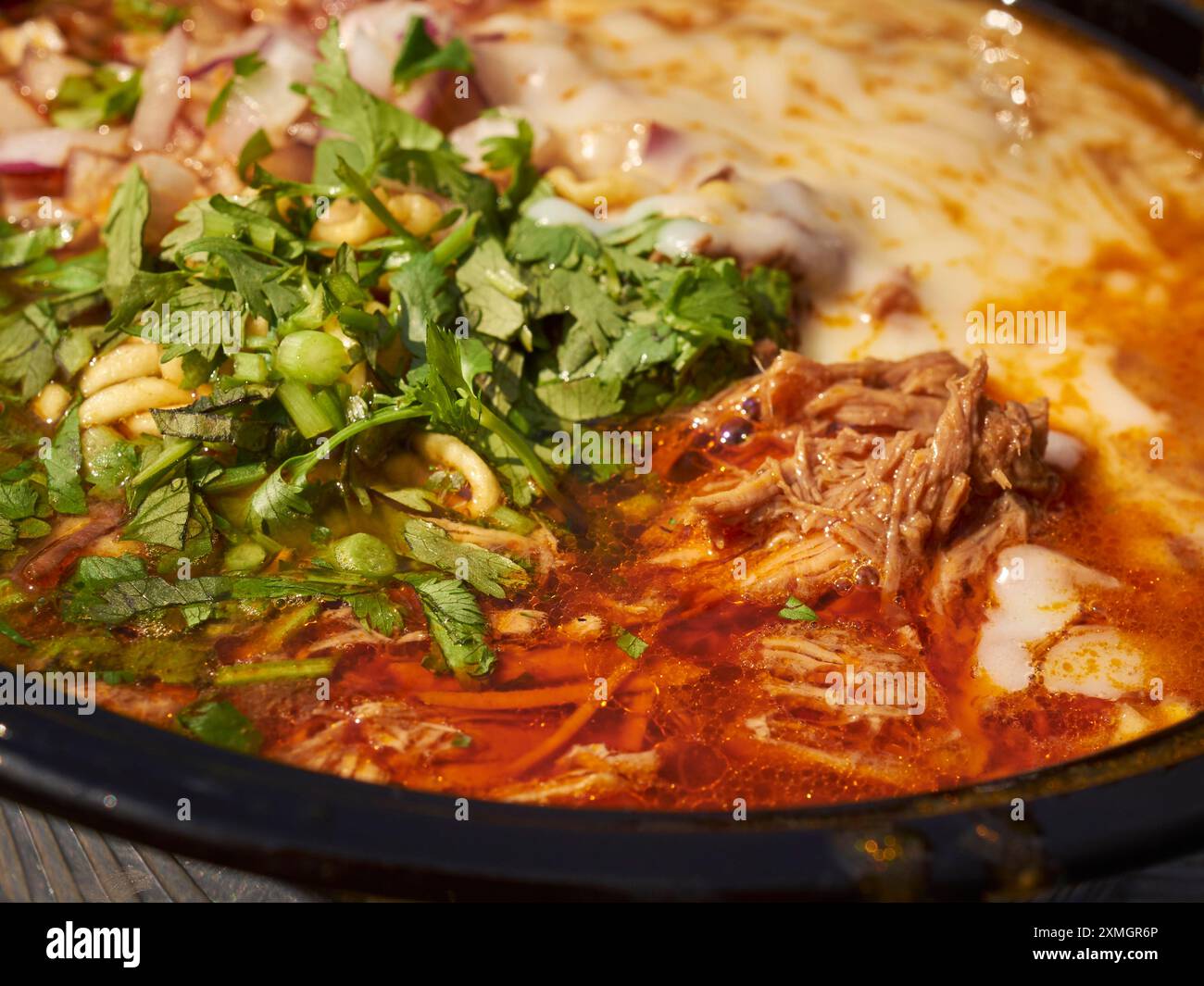 Birria ramen, a contemporary Mexican/Asian fusion dish from the Corona ...