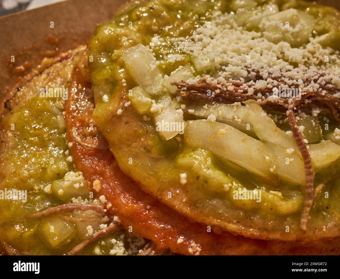 Chuletas, a classic Mexican street food, as served at the Corona Plaza ...