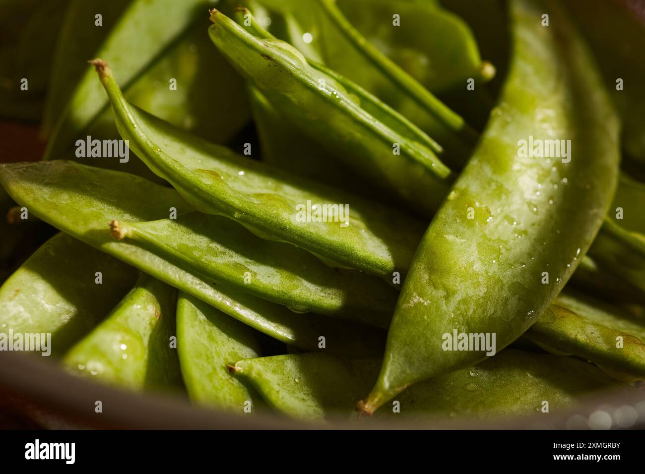 fresh, raw snowpeas - a classic Asian green vegetable Stock Photo - Alamy