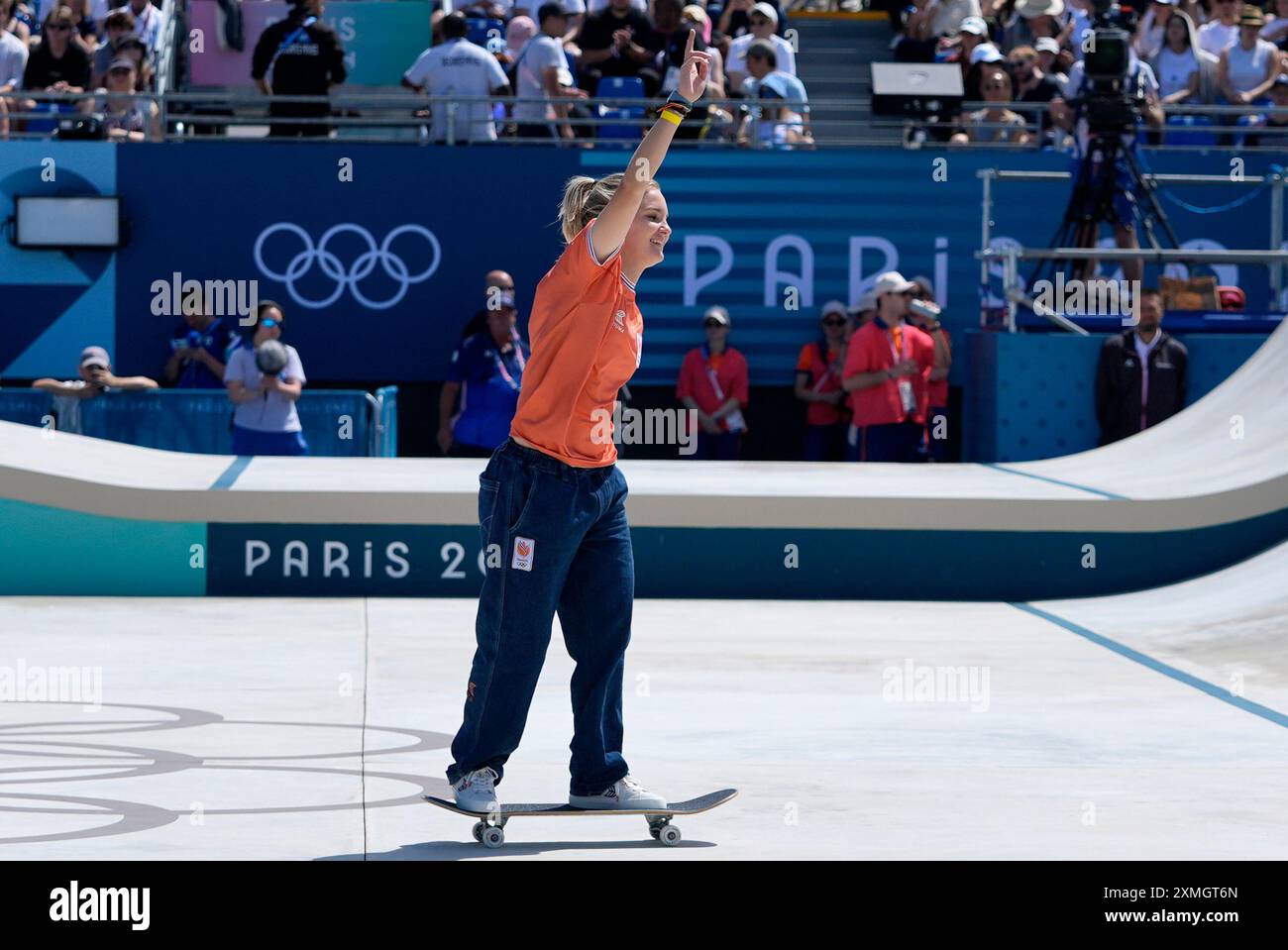 Roos Zwetsloot, of the Netherlands, reacts during the women's ...