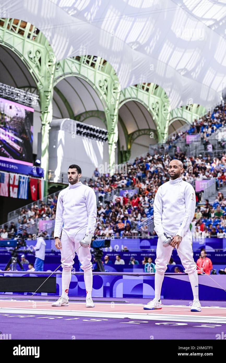 Paris, France. 28th July, 2024. Belgian fencer Neisser Loyola pictured ...