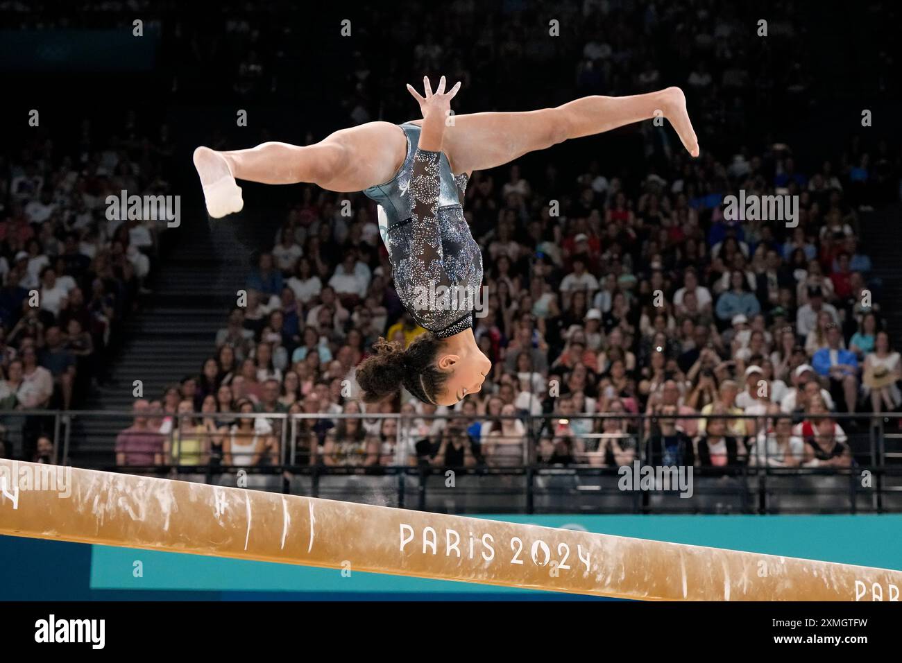 Hezly Rivera, of United States, competes on the balance beam during a ...
