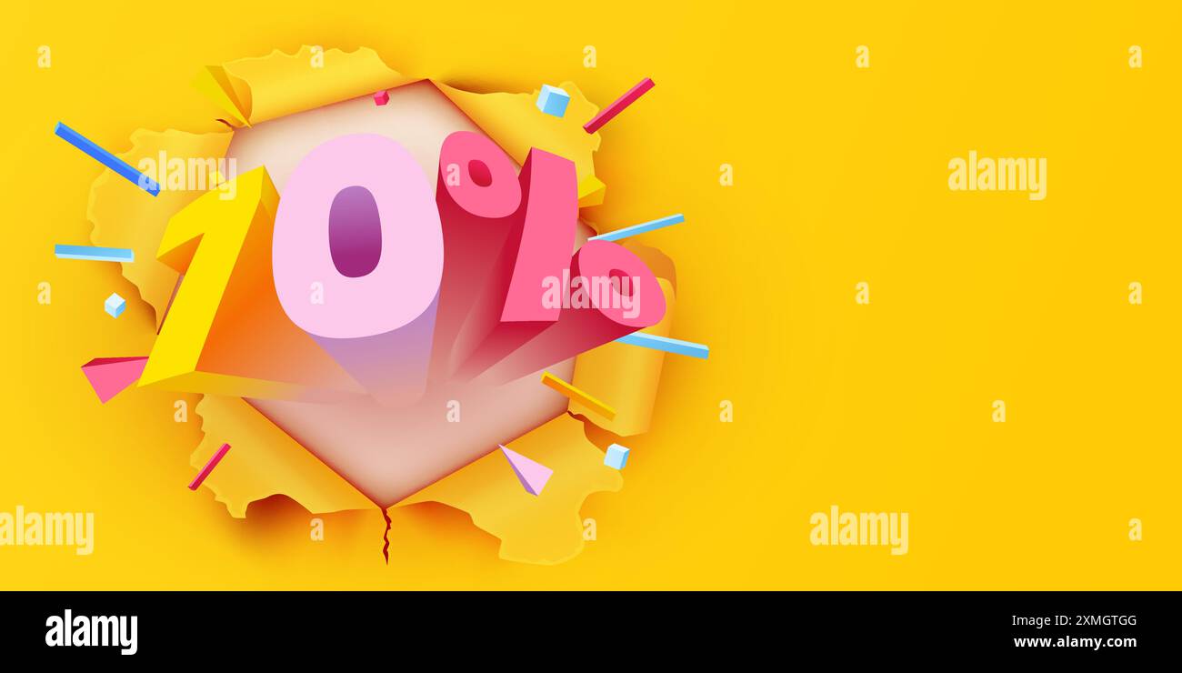 Yellow ripped paper. 70 Percent Off. Mega Sale Banner. Vector ...