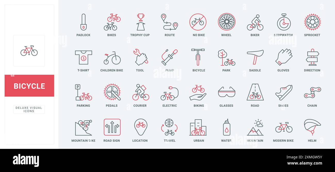 Bike parking and race, cyclist accessories and tools, city transport ...
