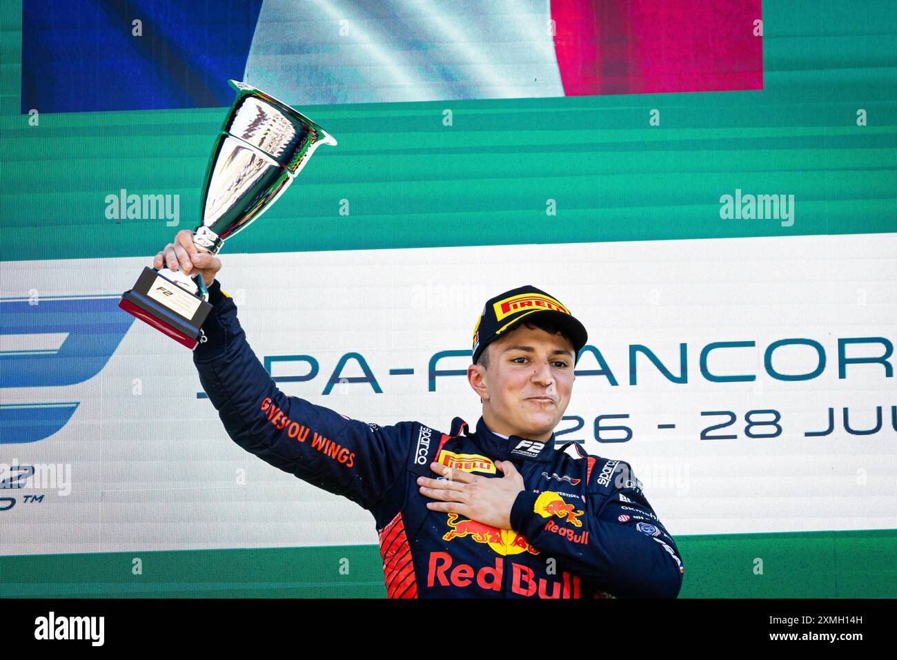 HADJAR Isack (fra), Campos Racing, Dallara F2 2024, portrait, podium ...