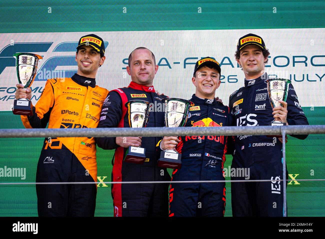 HADJAR Isack (fra), Campos Racing, Dallara F2 2024, BORTOLETO Gabriel ...