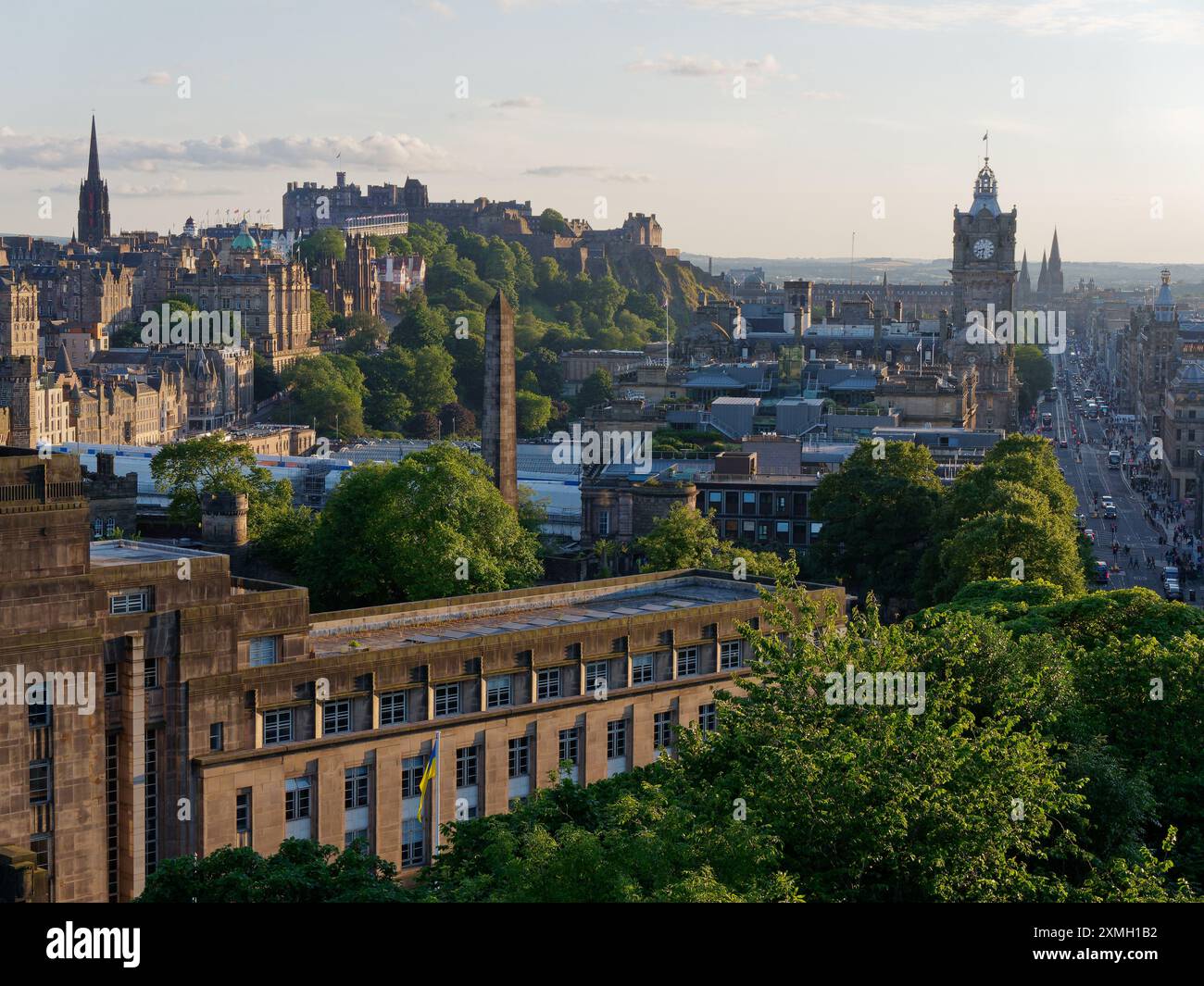 Edinburgh Scotland as see from Calton Hill with its Castle and Princes ...