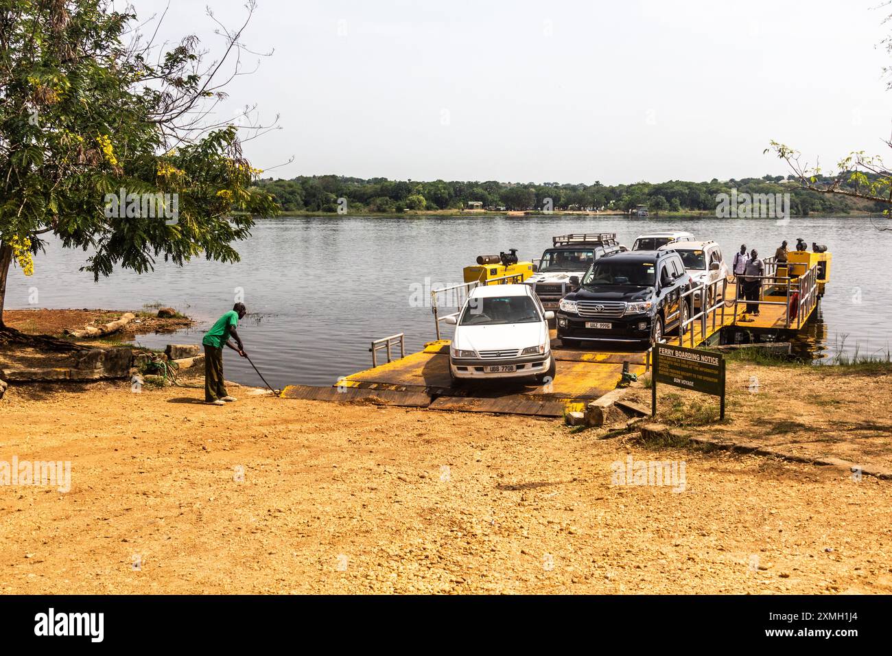 MURCHISON FALLS, UGANDA - MARCH 8, 2020: Ferry across Victoria Nile in ...