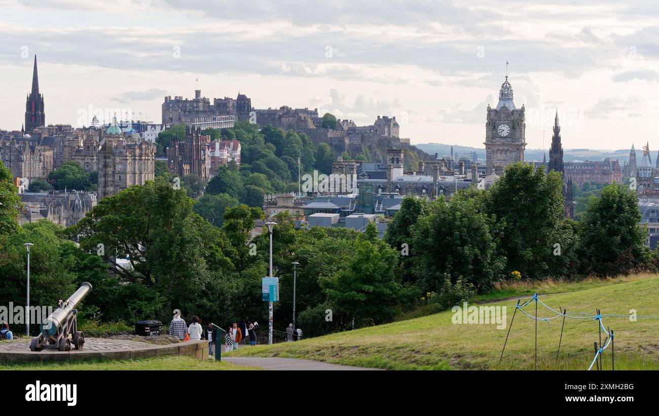 Edinburgh Cityscape as seen from Calton Hill with Balmoral Hotel Clock ...