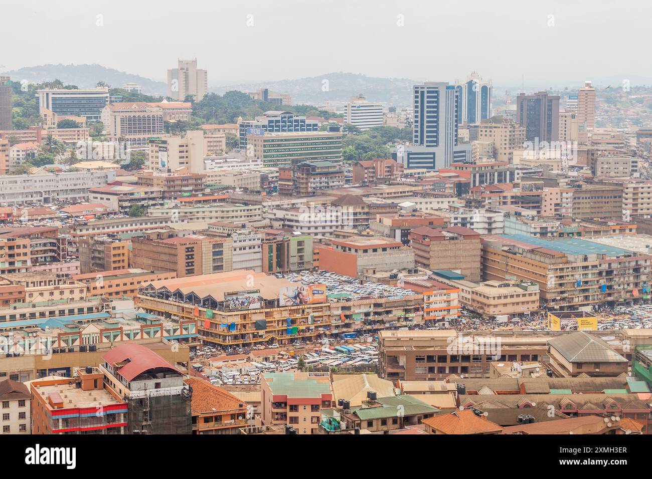 KAMPALA, UGANDA - MARCH 3, 2020: Aerial view of Nakasero in Kampala ...