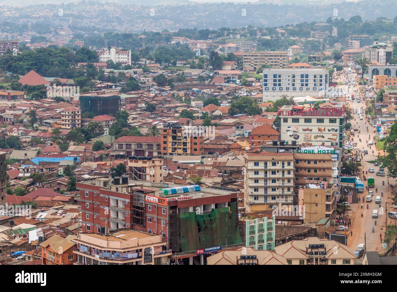 KAMPALA, UGANDA - MARCH 3, 2020: Aerial view of Kampala, Uganda Stock ...