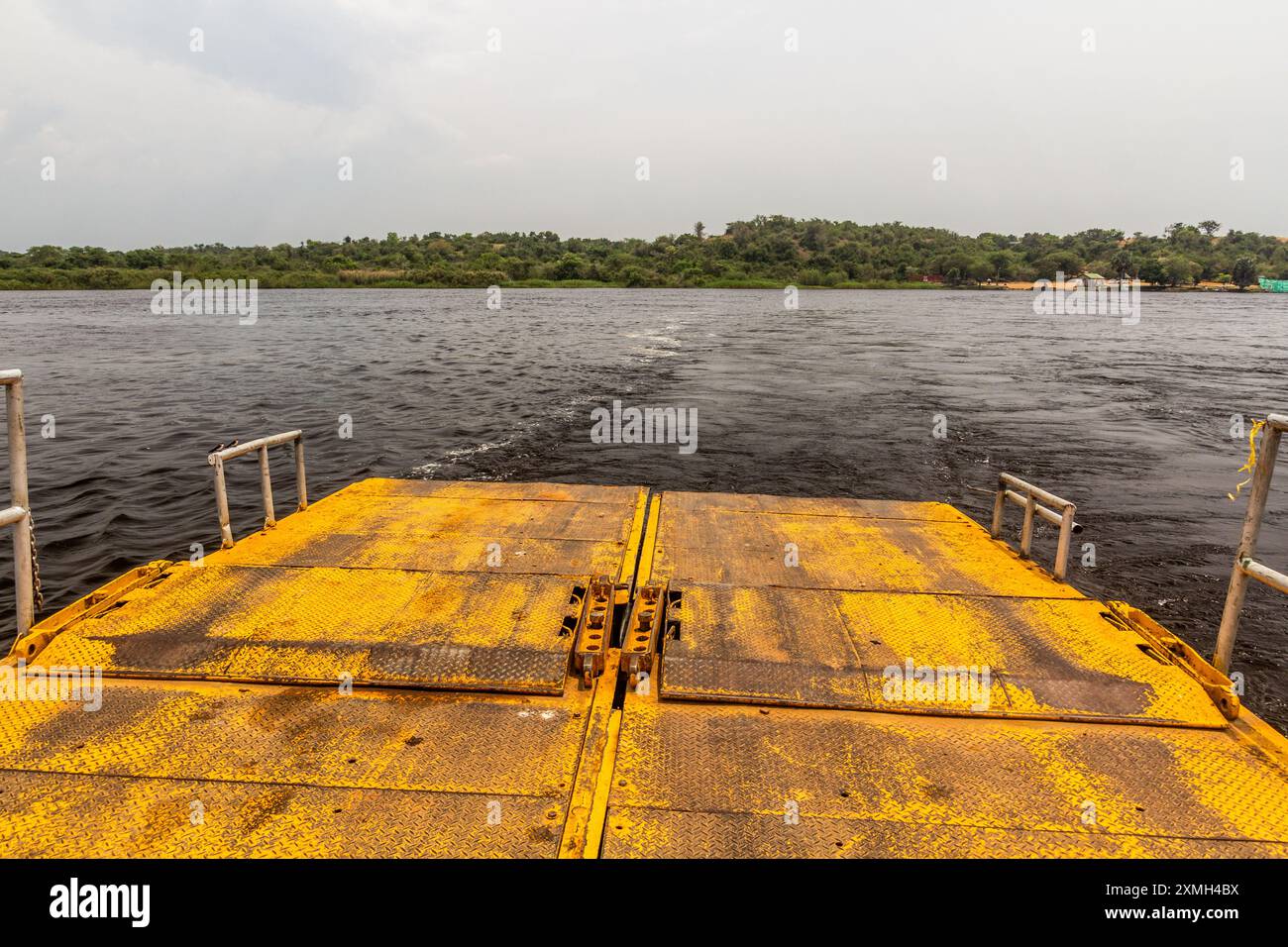 Ferry across Victoria Nile in Murchison Falls national park, Uganda ...
