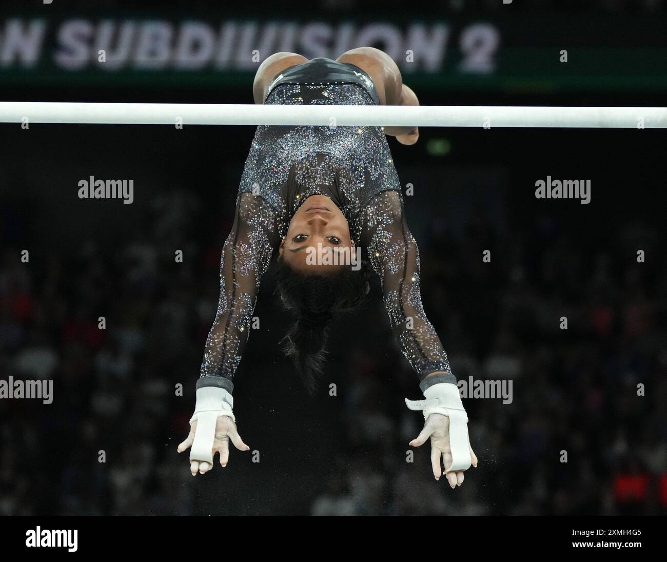 Paris, France. 28th July, 2024. USA's Simone Biles reaches during her ...