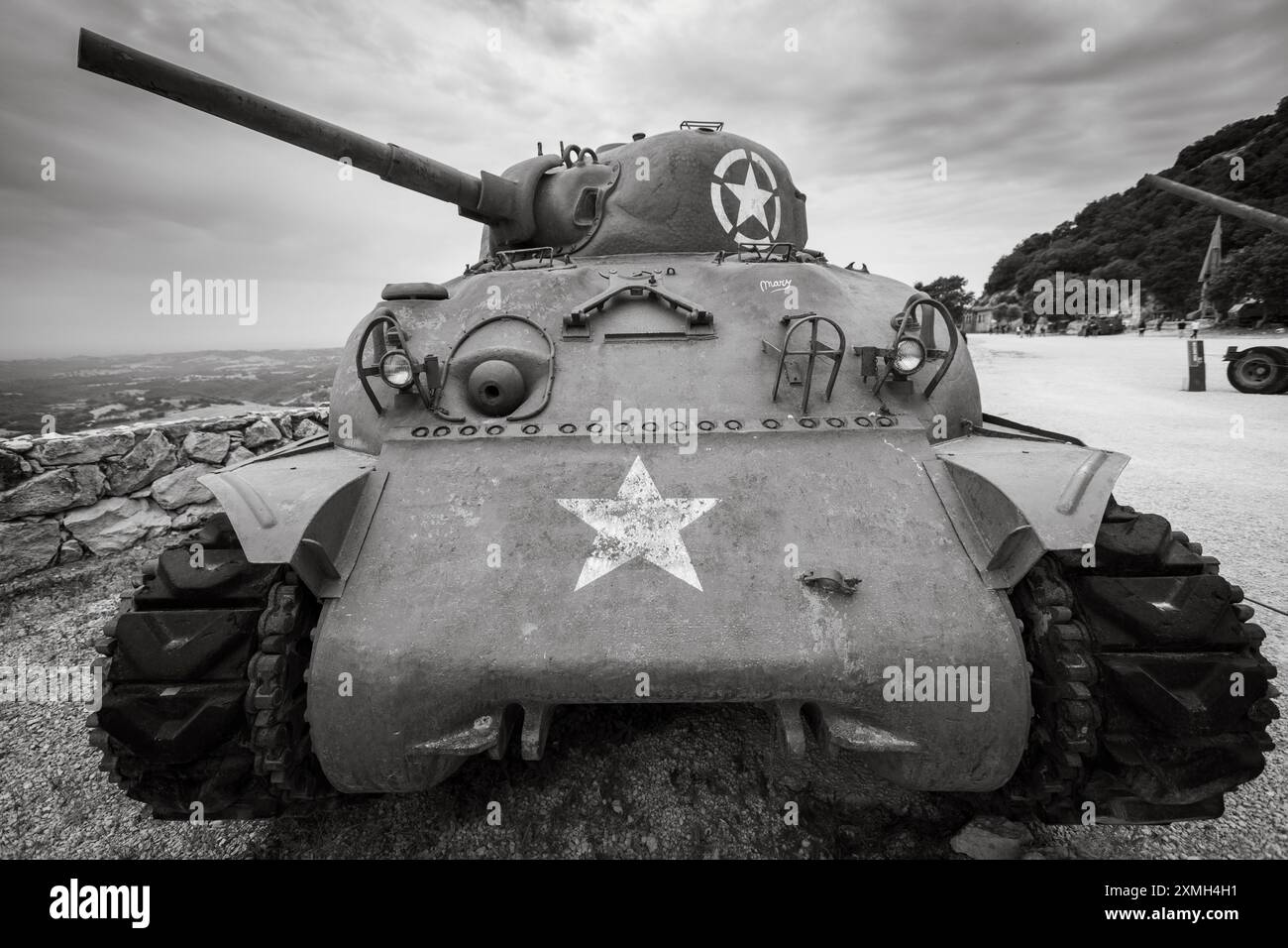 American tank, displayed outside the bunker of Mount Soratte, Sant ...
