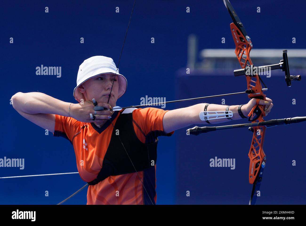 Netherlands' Quinty Roeffen shoots during the women's team ...