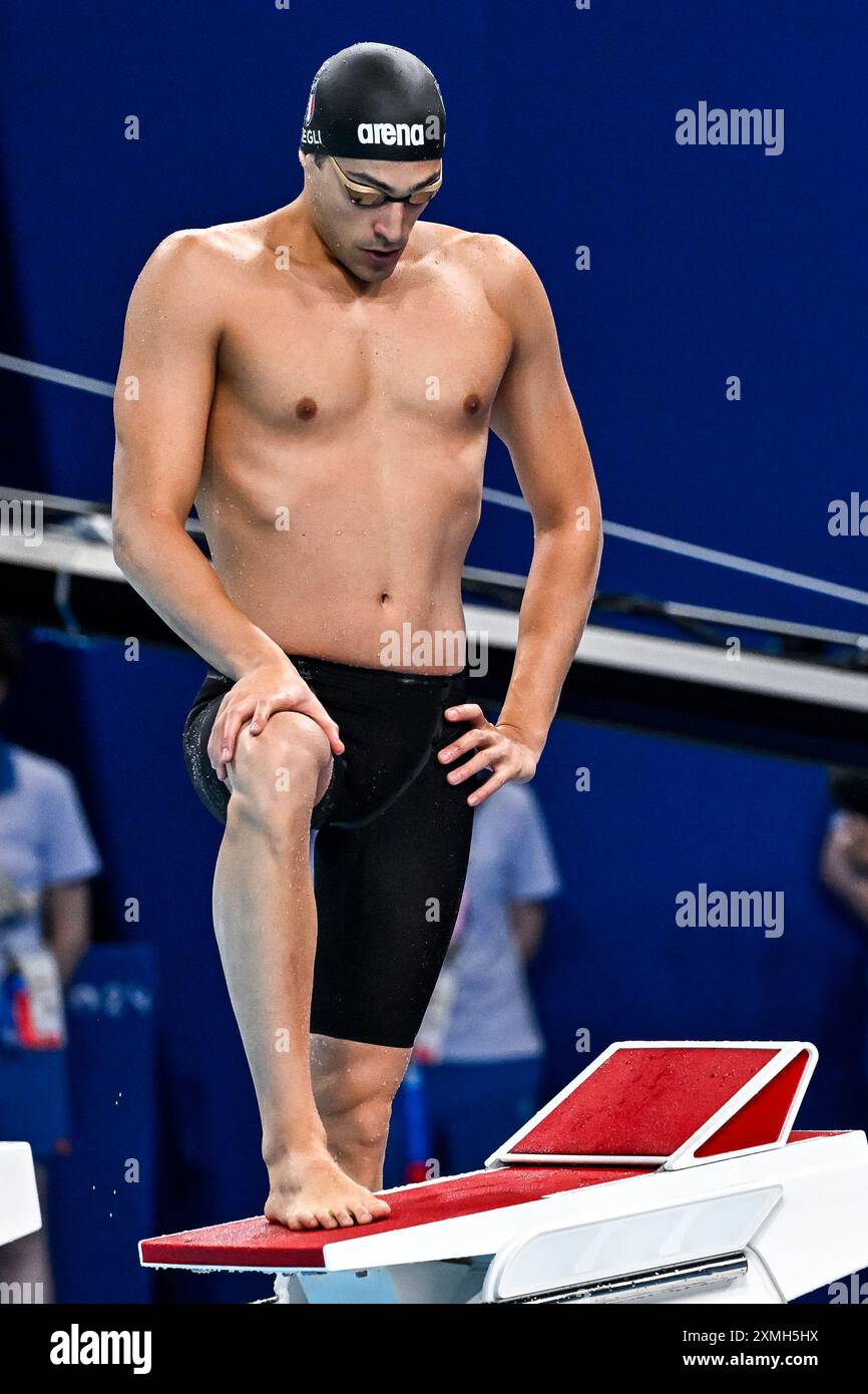 Paris, France. 28th July, 2024. Filippo Megli of Italy prepares to ...