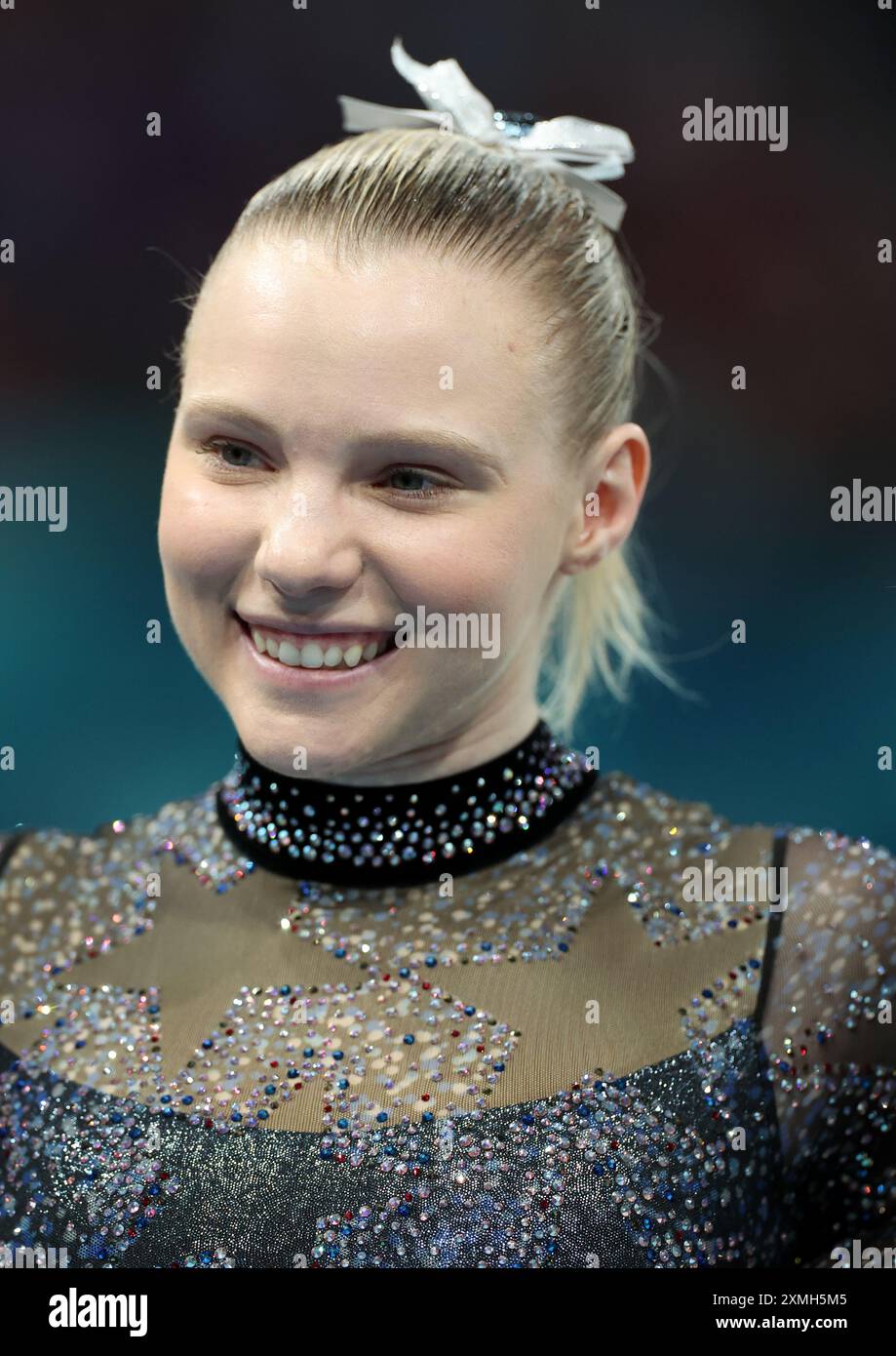 Paris, France. July 28th 2024. Team USA's Jade Carey during the ...