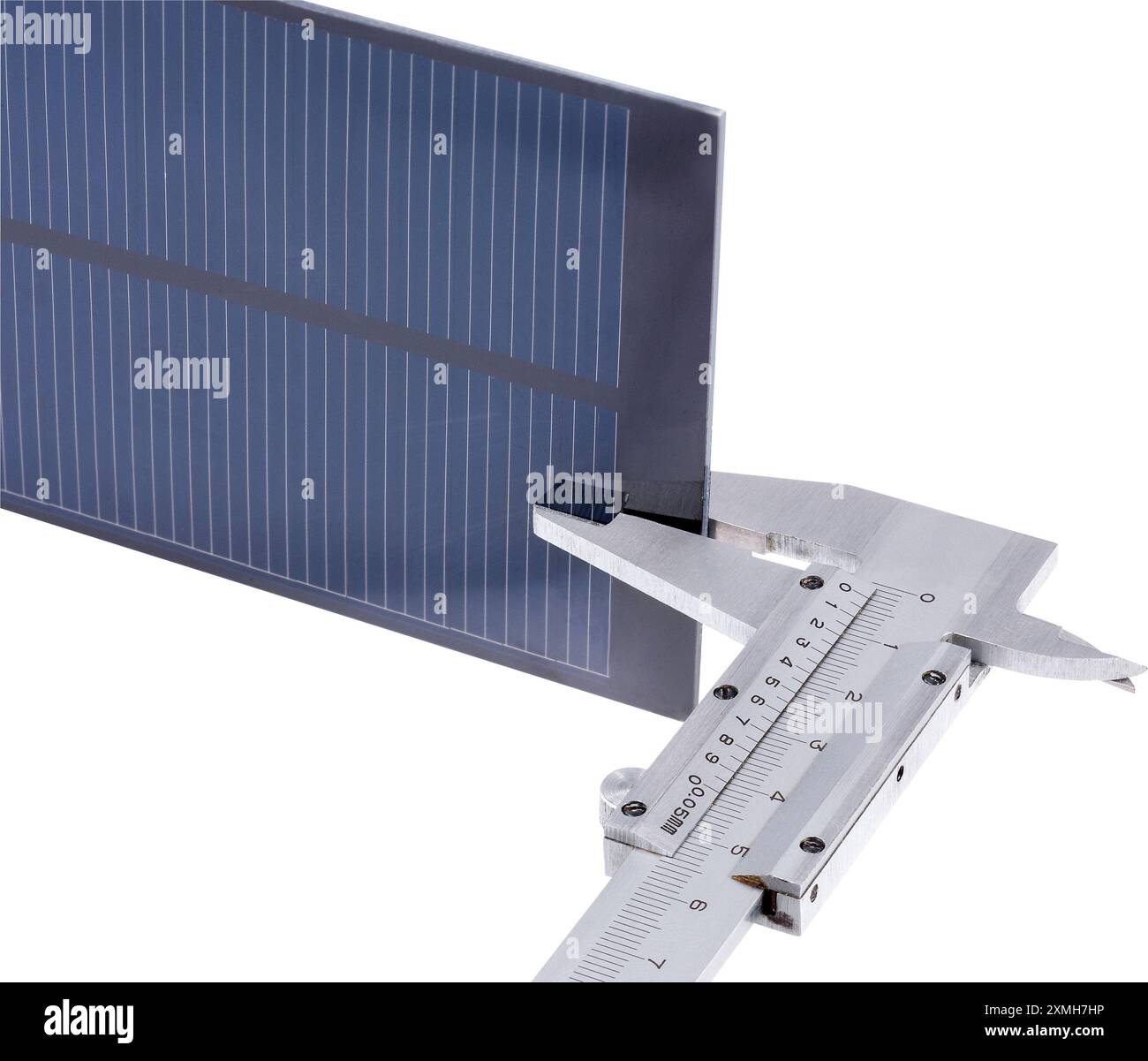 Measuring the thickness of a solar cell with a Vernier caliper Stock ...