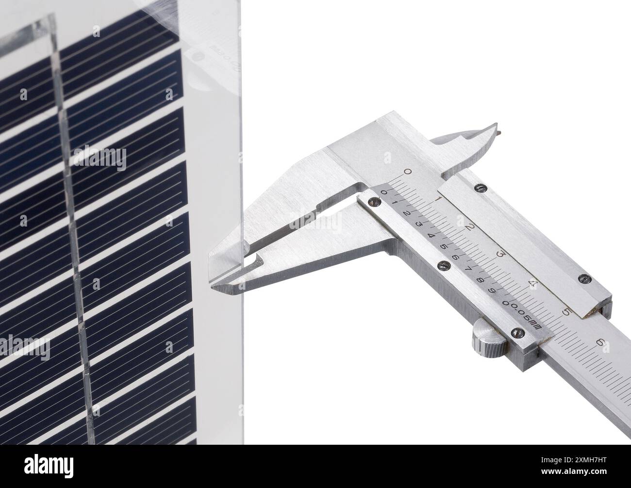 Measuring the thickness of a solar cell with a Vernier caliper Stock ...