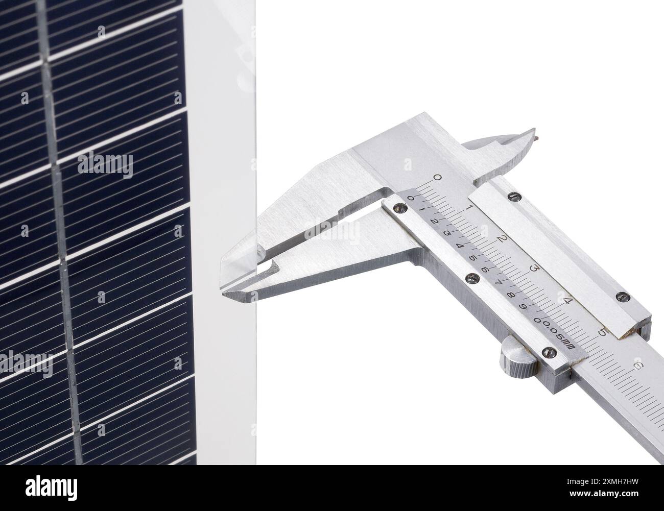 Measuring the thickness of a solar cell with a Vernier caliper Stock ...