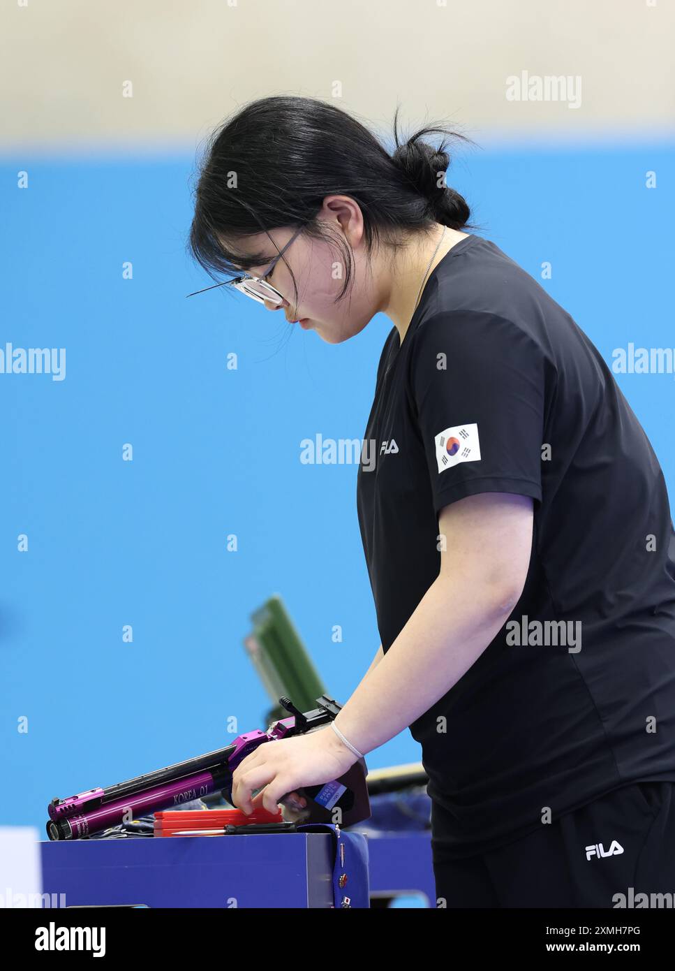 Chateauroux, France. 28th July, 2024. Oh Ye Jin of South Korea reacts ...