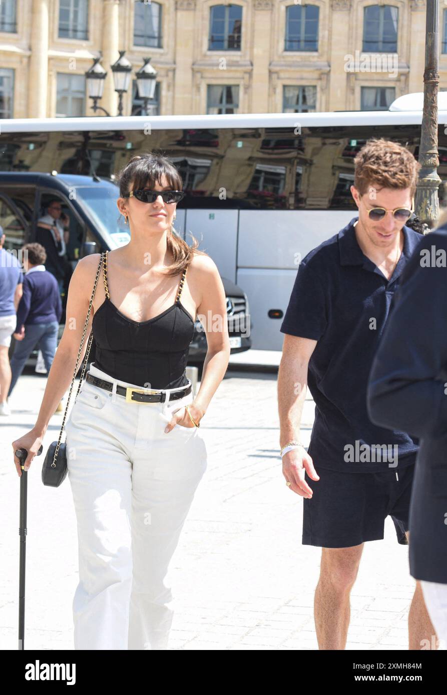 Paris, France. 28th July, 2024. Nina Dobrev and boyfriend, Shaun White ...