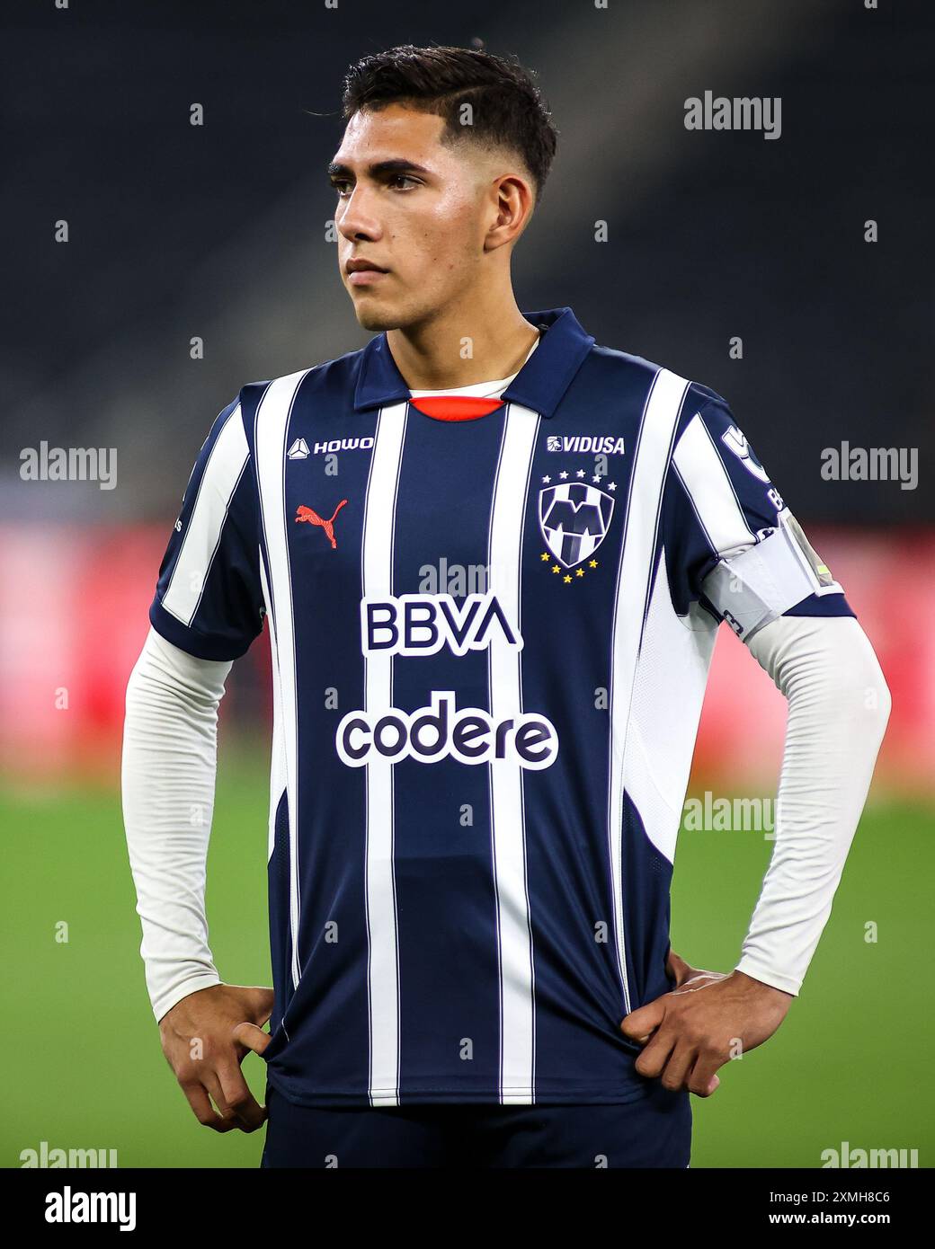 GUADALUPE, MEXICO - JULY 27: #200 Monterrey Rayados, Joel Dominguez before kick-off during a ...
