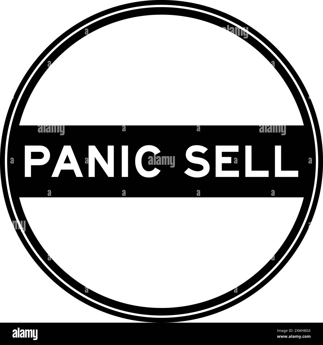 Black color round seal sticker in word panic sell on white background Stock Vector Image & Art ...