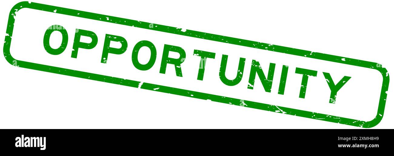 Grunge green opportunity word square rubber seal stamp on white background Stock Vector Image ...