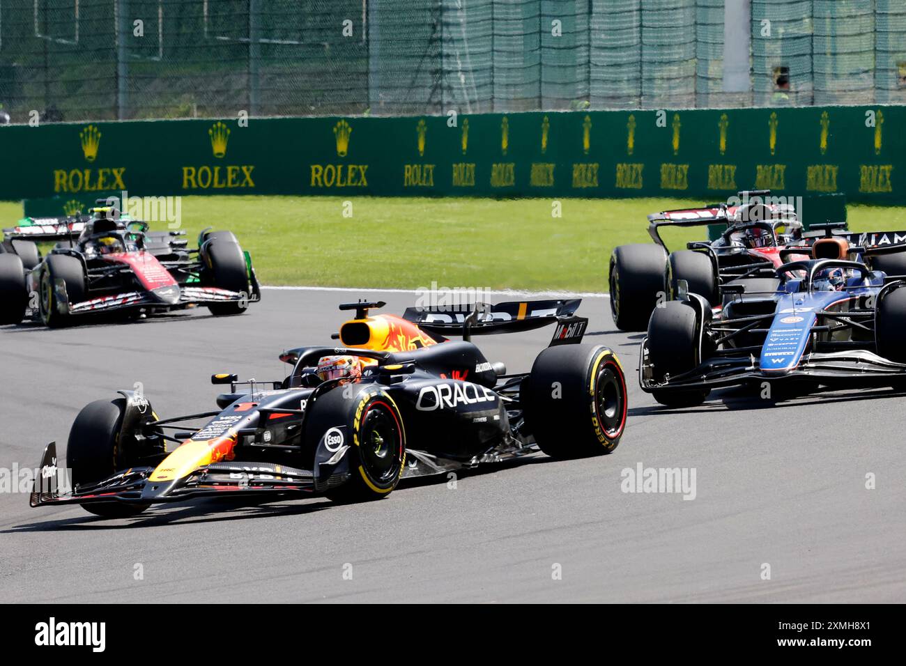 Red Bull driver Max Verstappen of the Netherlands steers his car during ...