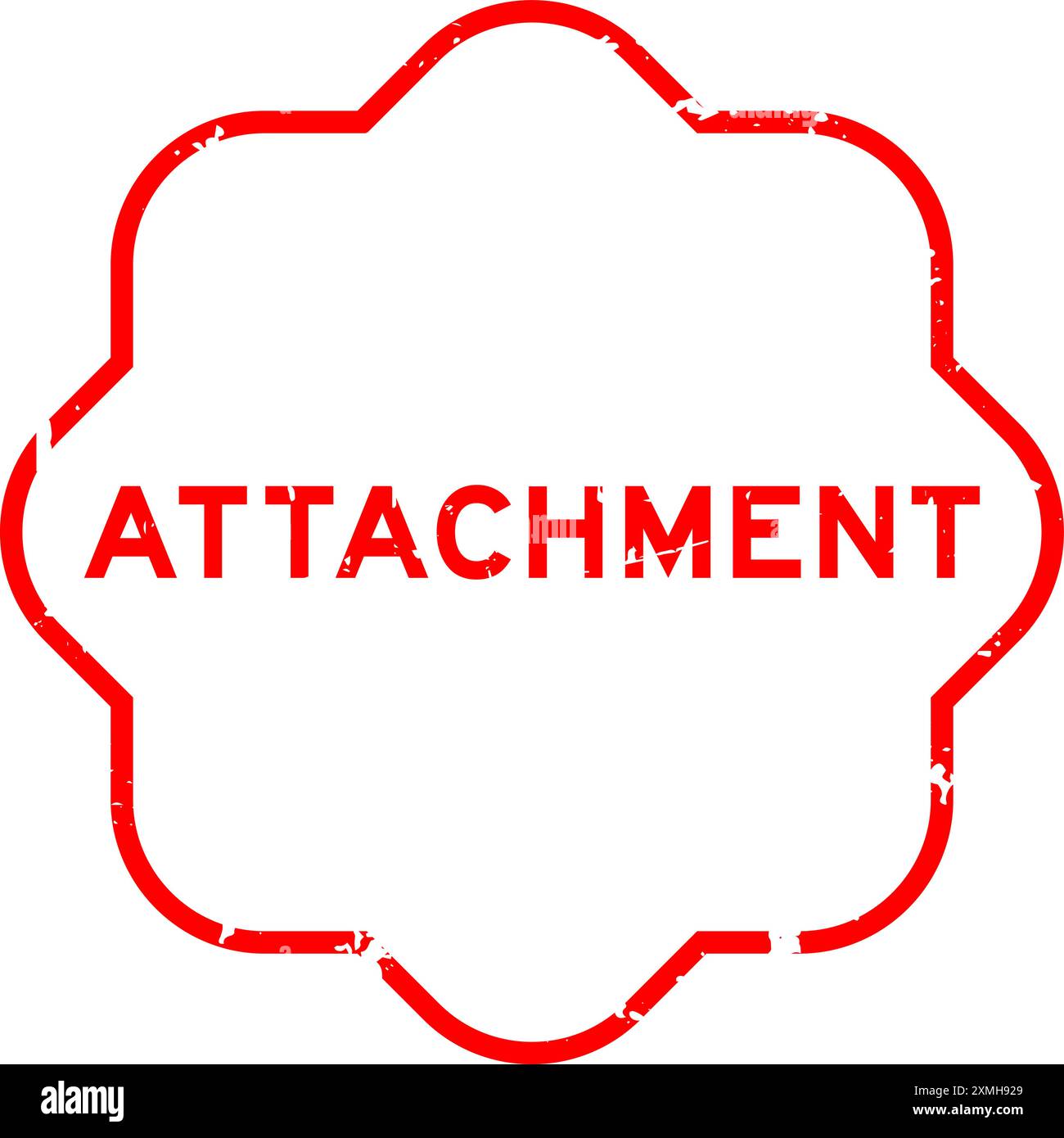 Grunge red attachment word rubber seal stamp on white background Stock ...