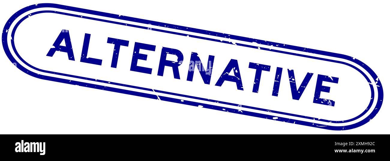 Grunge blue alternative word rubber seal stamp on white background ...