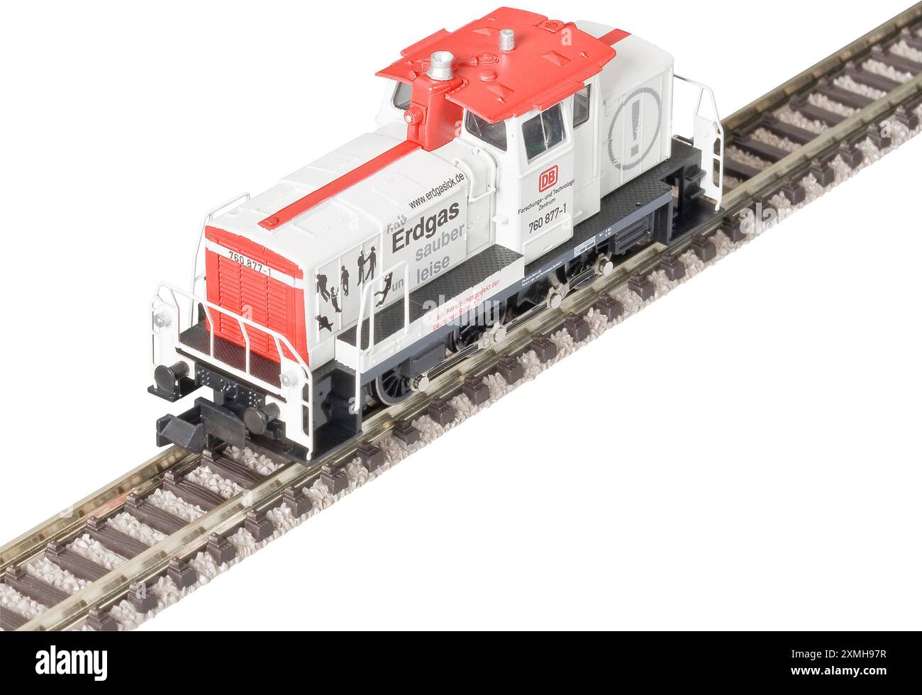 Diesel locomotive engine and tracks model railway cut out still life ...