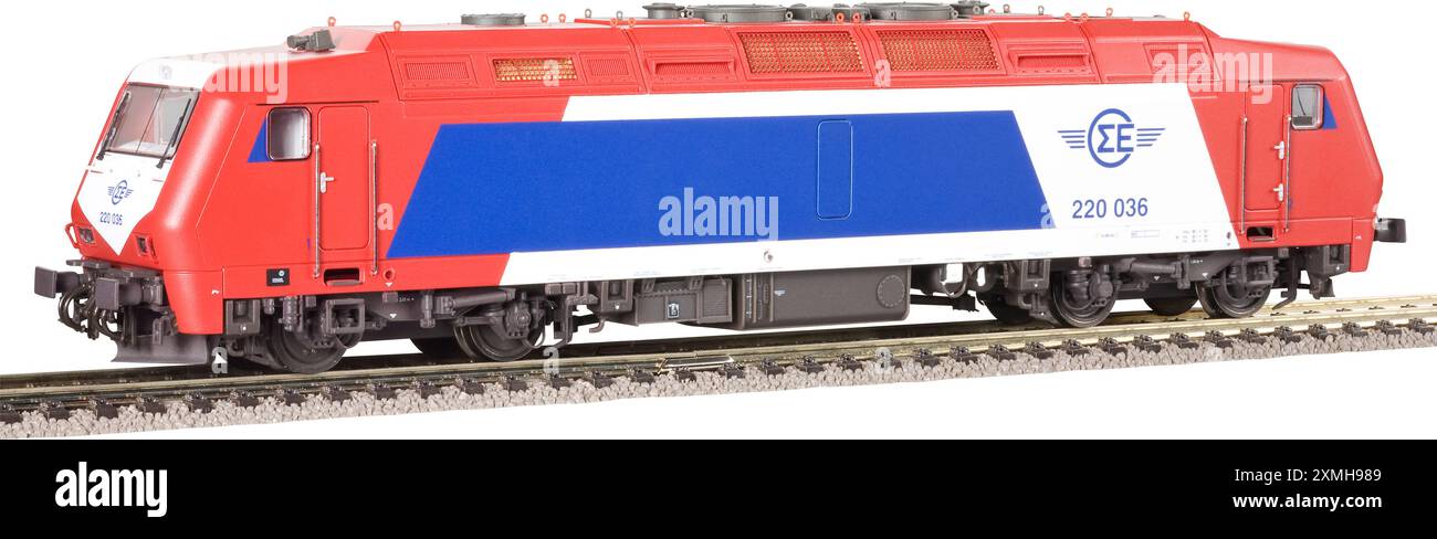 Diesel locomotive engine and tracks model railway cut out still life ...