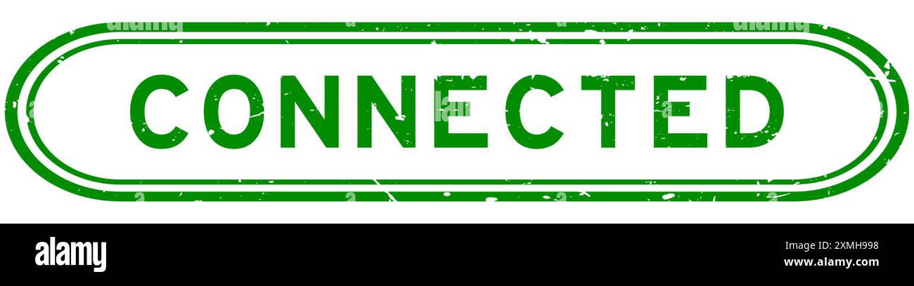 Grunge green connected word rubber seal stamp on white background Stock ...