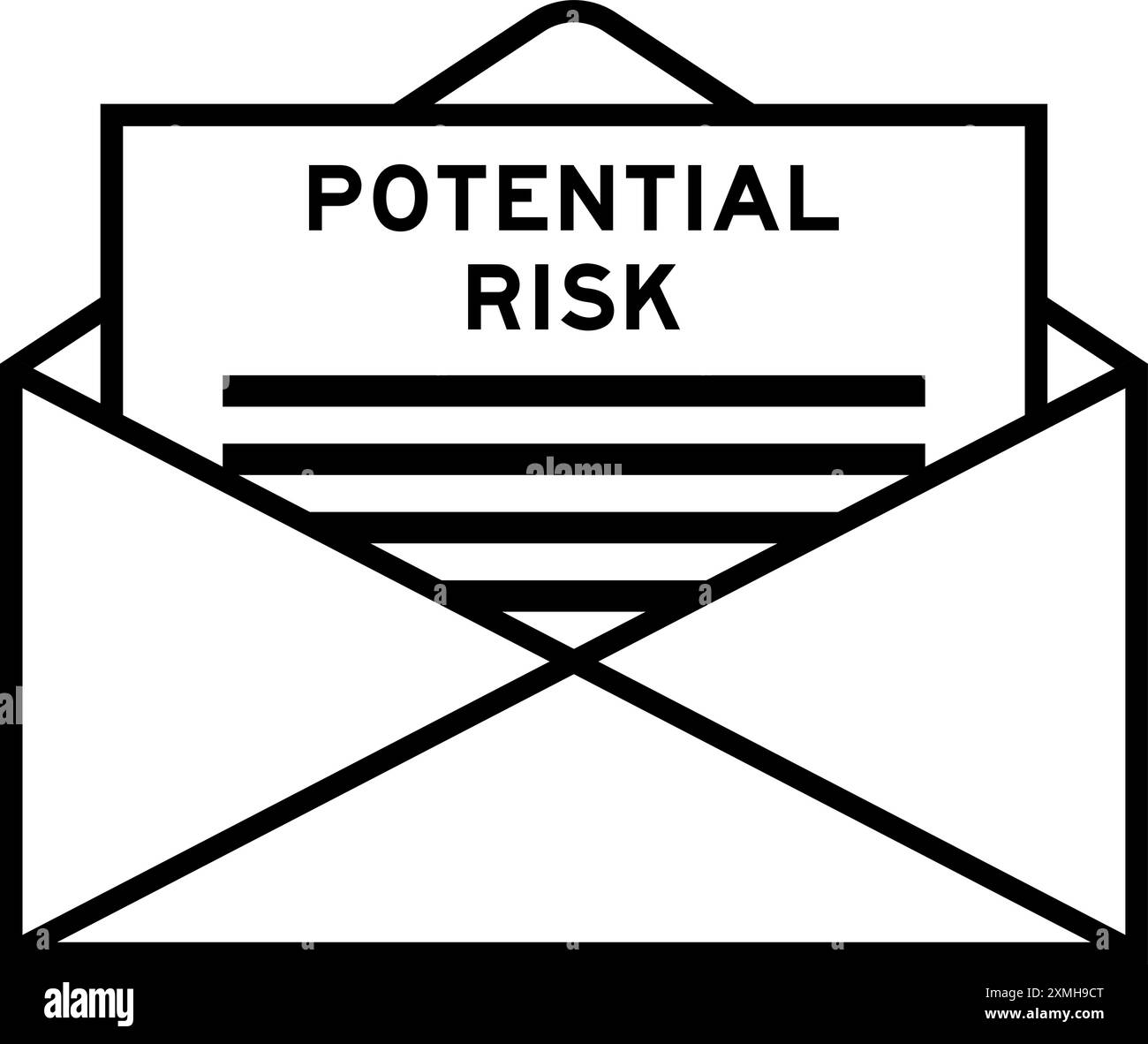 Envelope and letter sign with word potential risk as the headline Stock ...