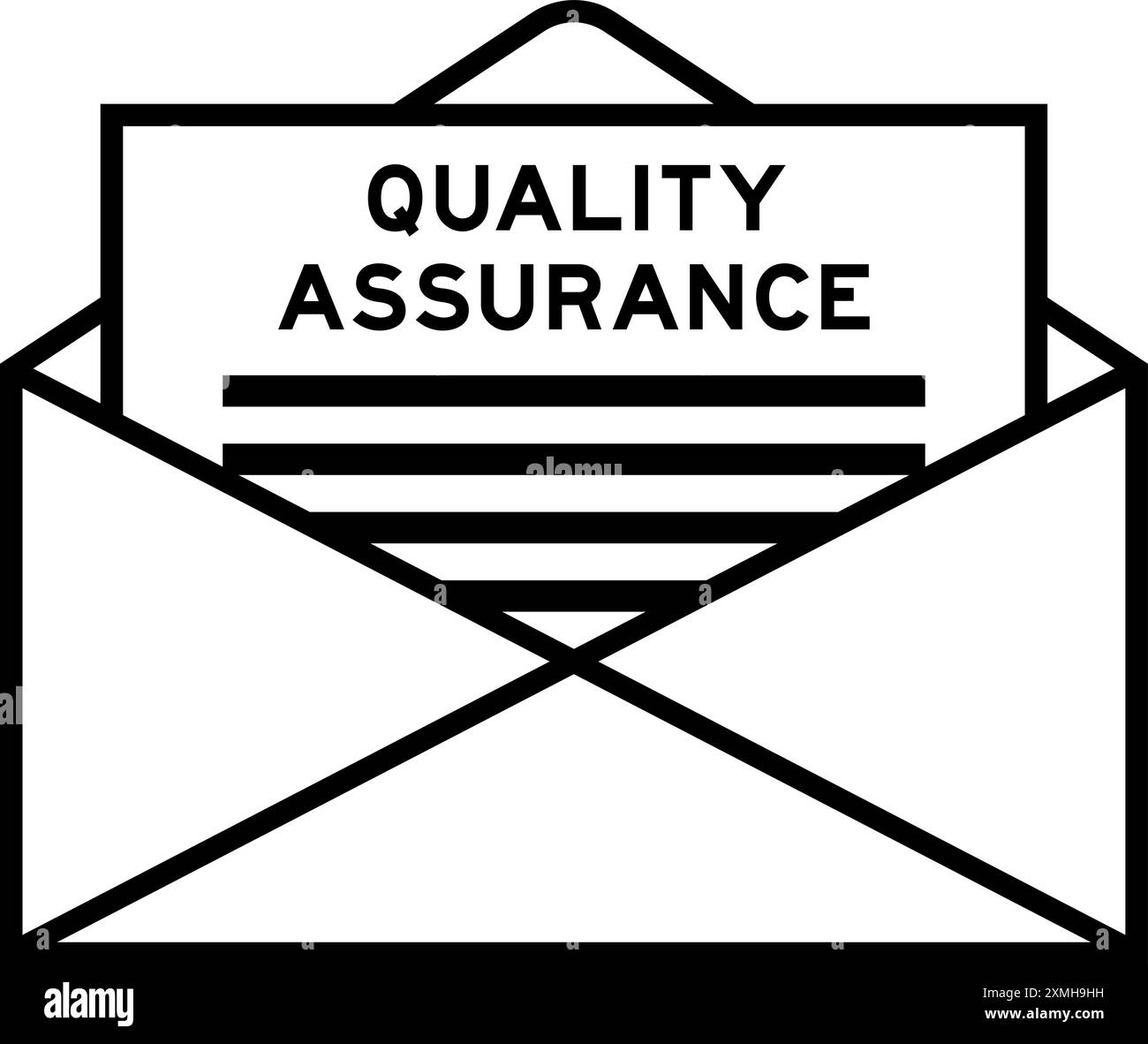 Envelope and letter sign with word quality assurance as the headline ...