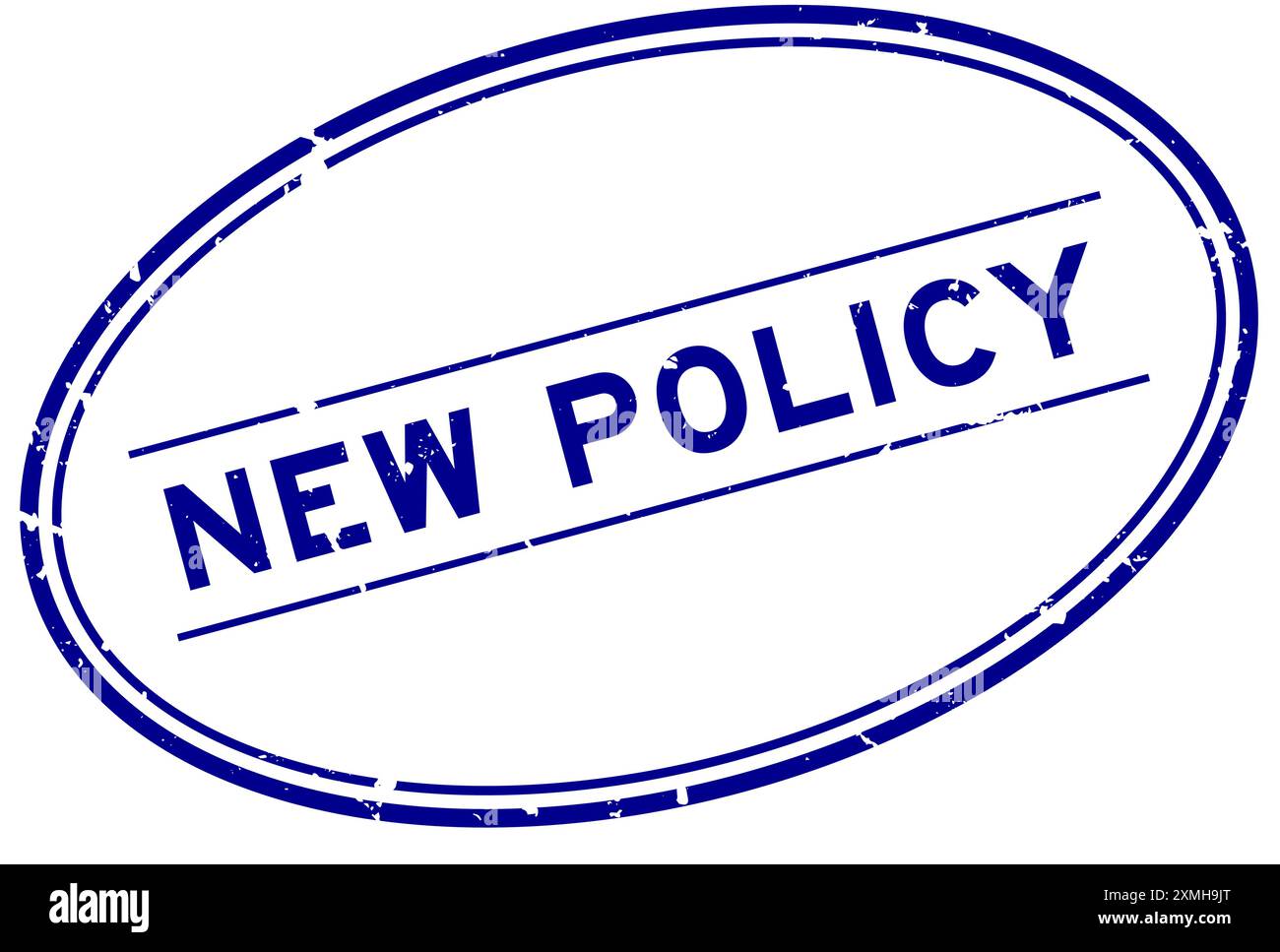 Grunge blue new policy word oval rubber seal stamp on white background Stock Vector Image & Art ...