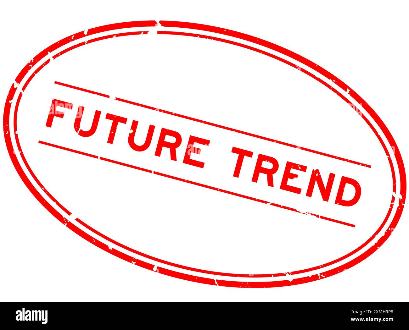 Grunge red future trend word oval rubber seal stamp on white background ...