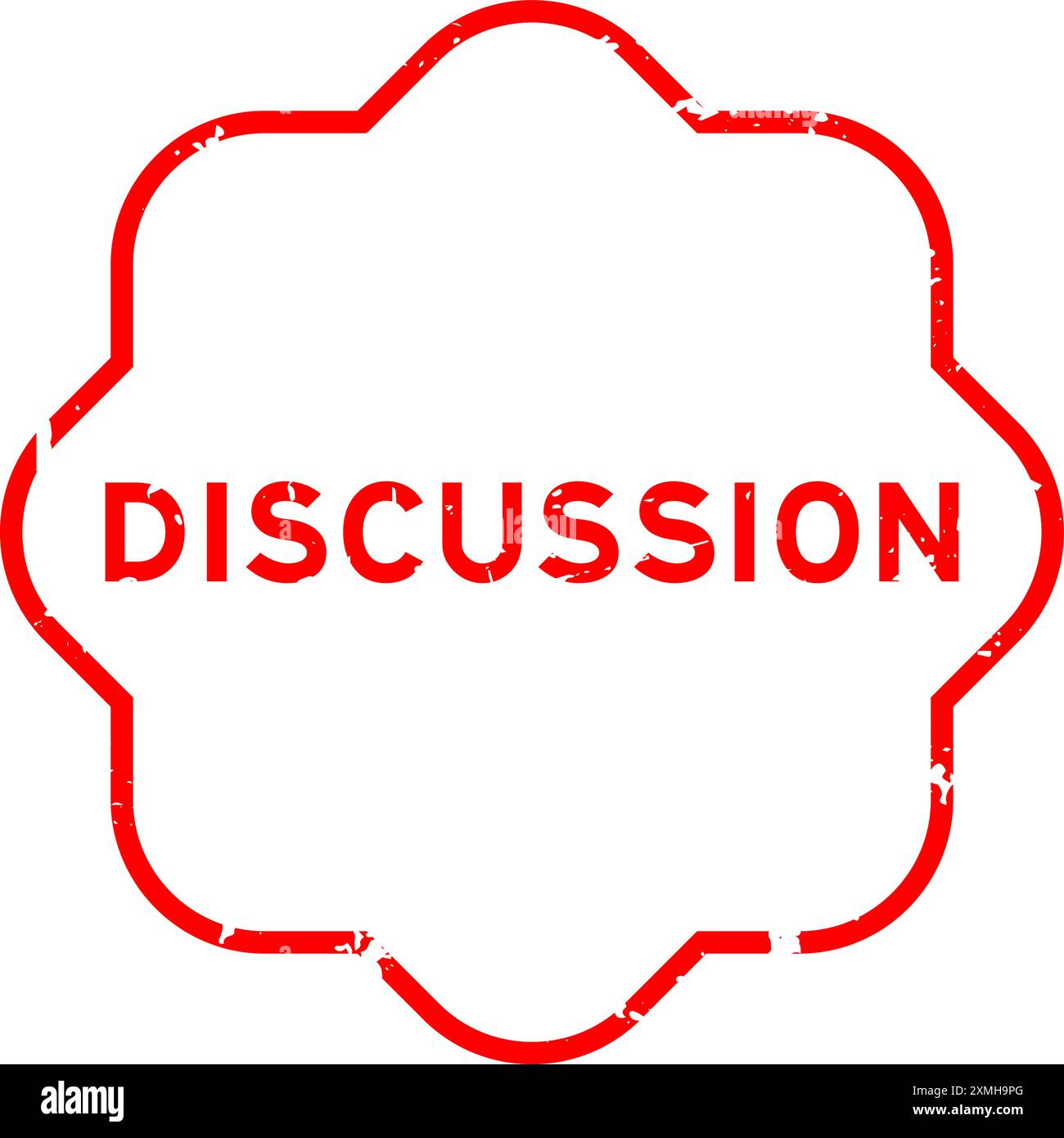 Grunge red discussion word rubber seal stamp on white background Stock ...