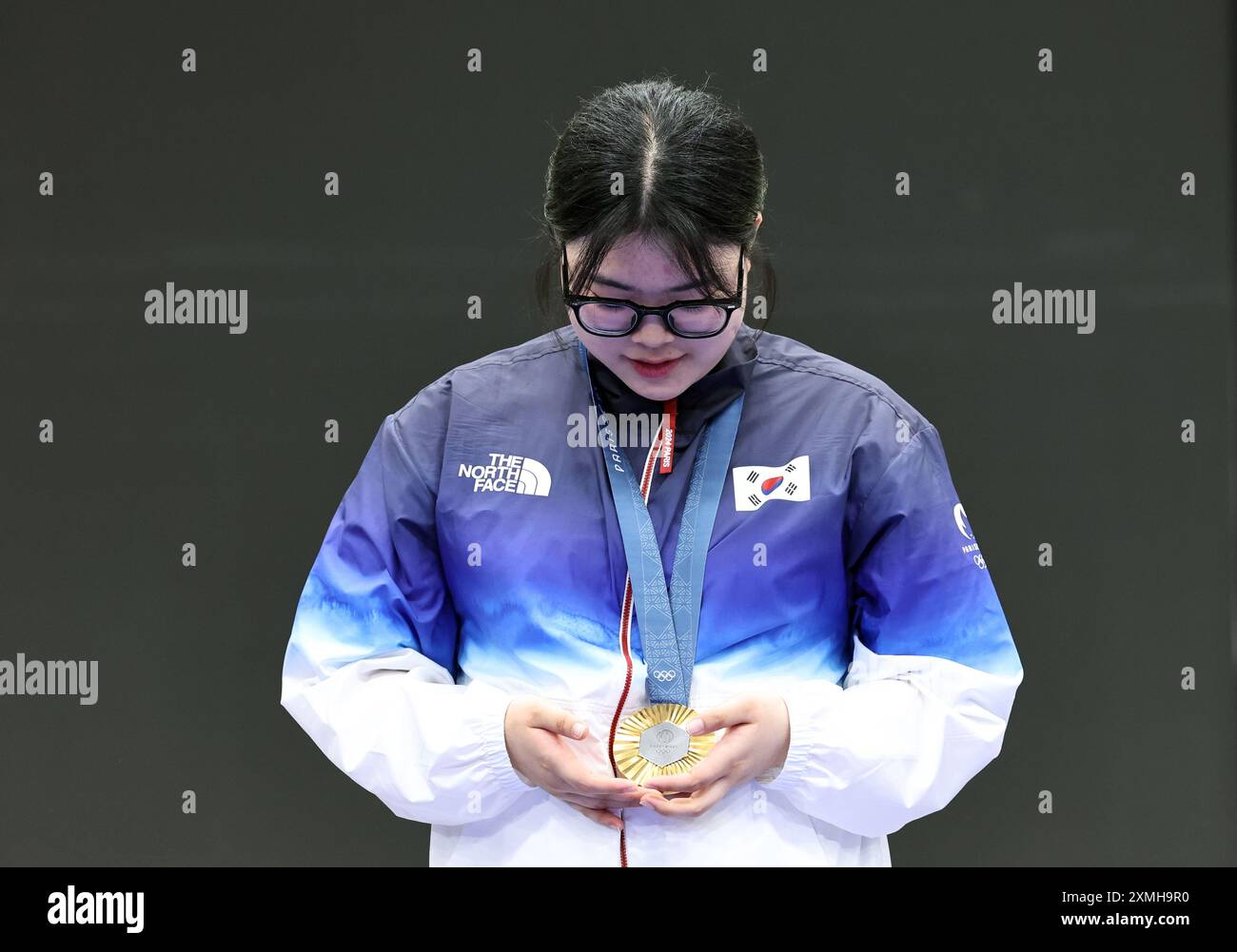 Chateauroux, France. 28th July, 2024. Gold medalist Oh Ye Jin of South ...