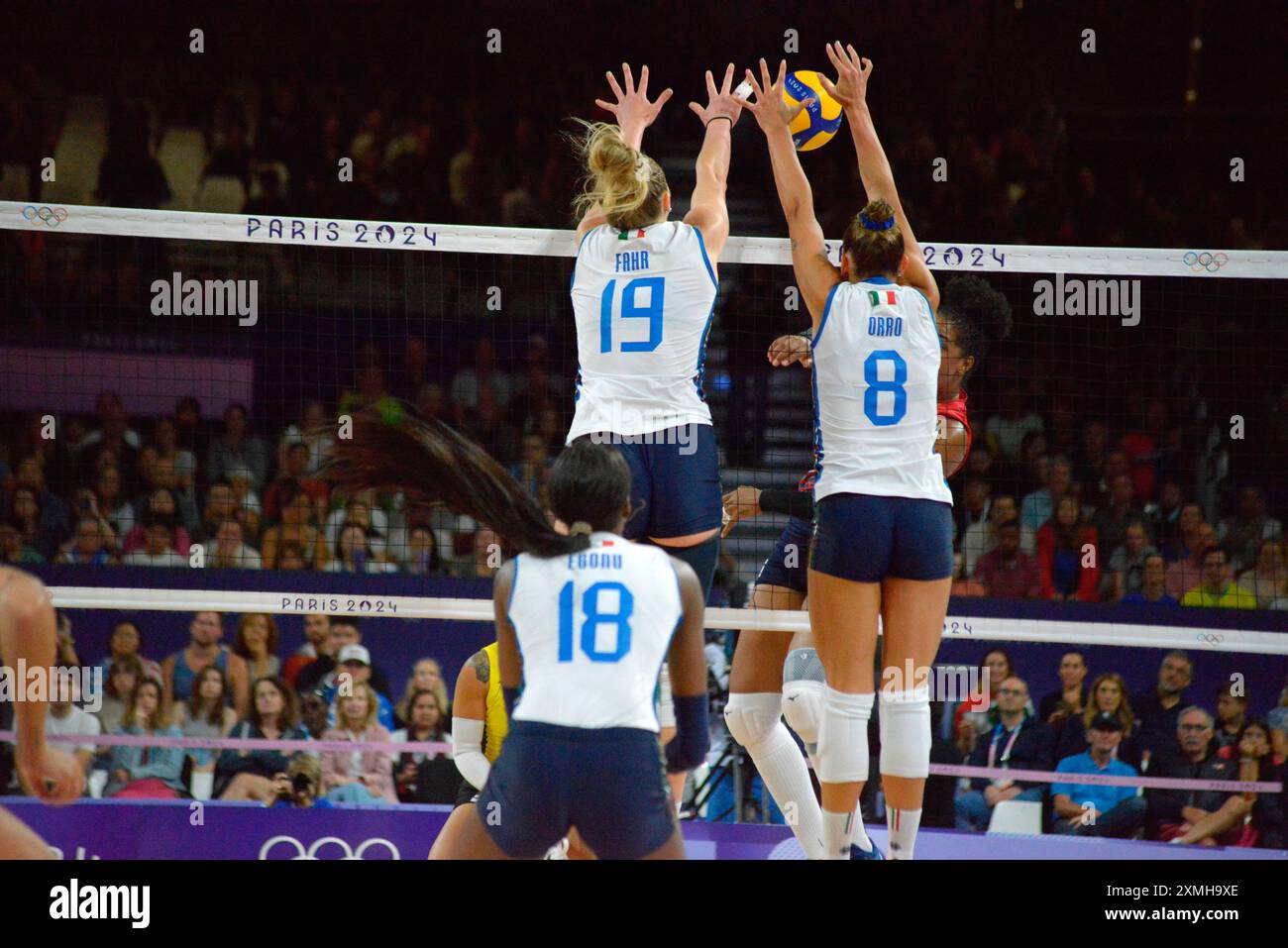 Paris, France. 28th July 2024. Sarah Fahr and Alessia Orro (Italy) in ...