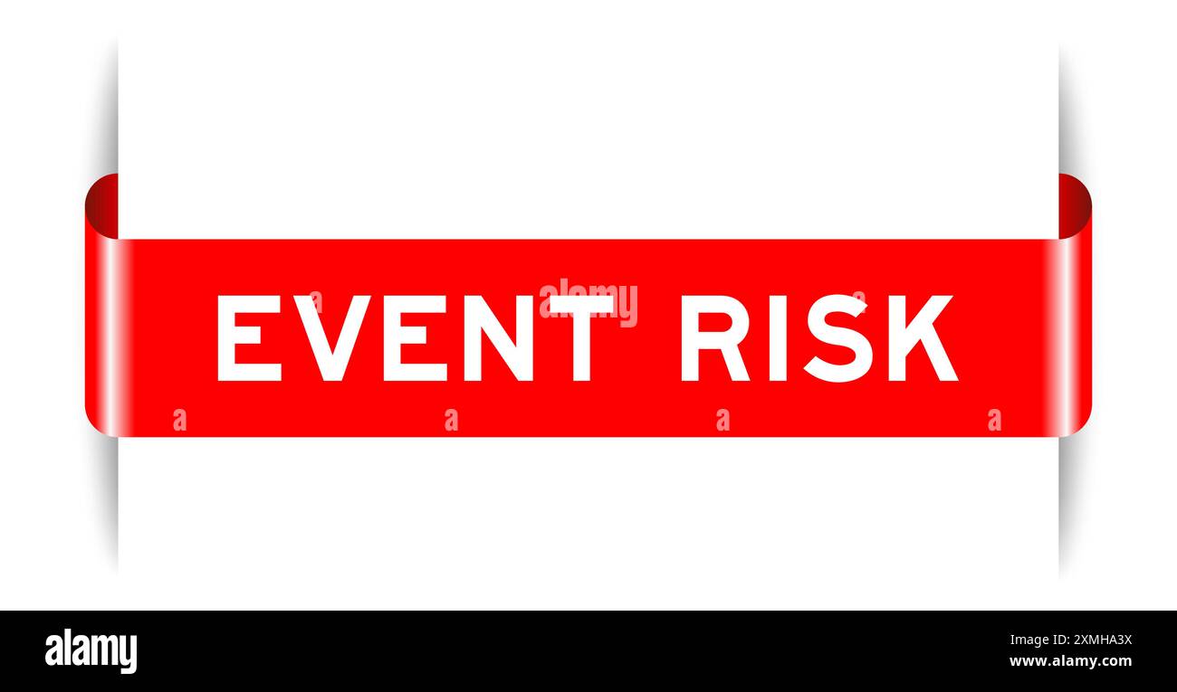Red color inserted label banner with word event risk on white ...